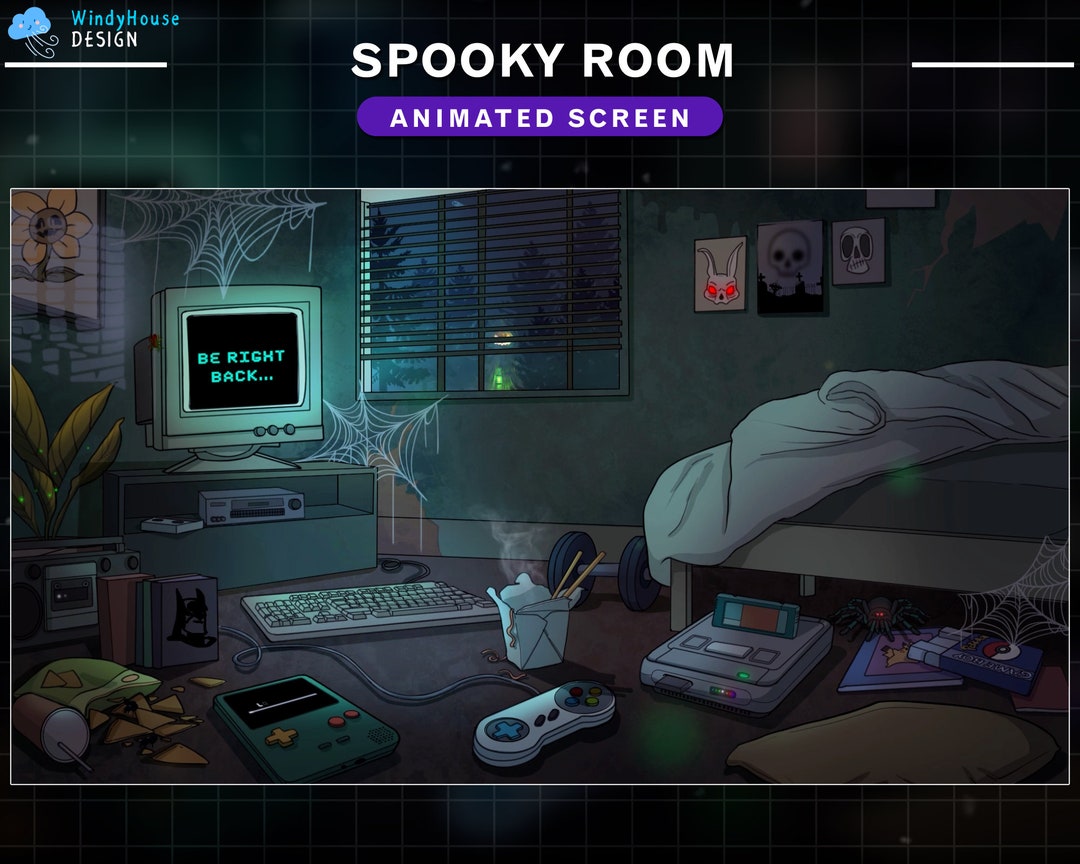 Animated Twitch Screens Spooky Room, Halloween Room Stream Screens ...