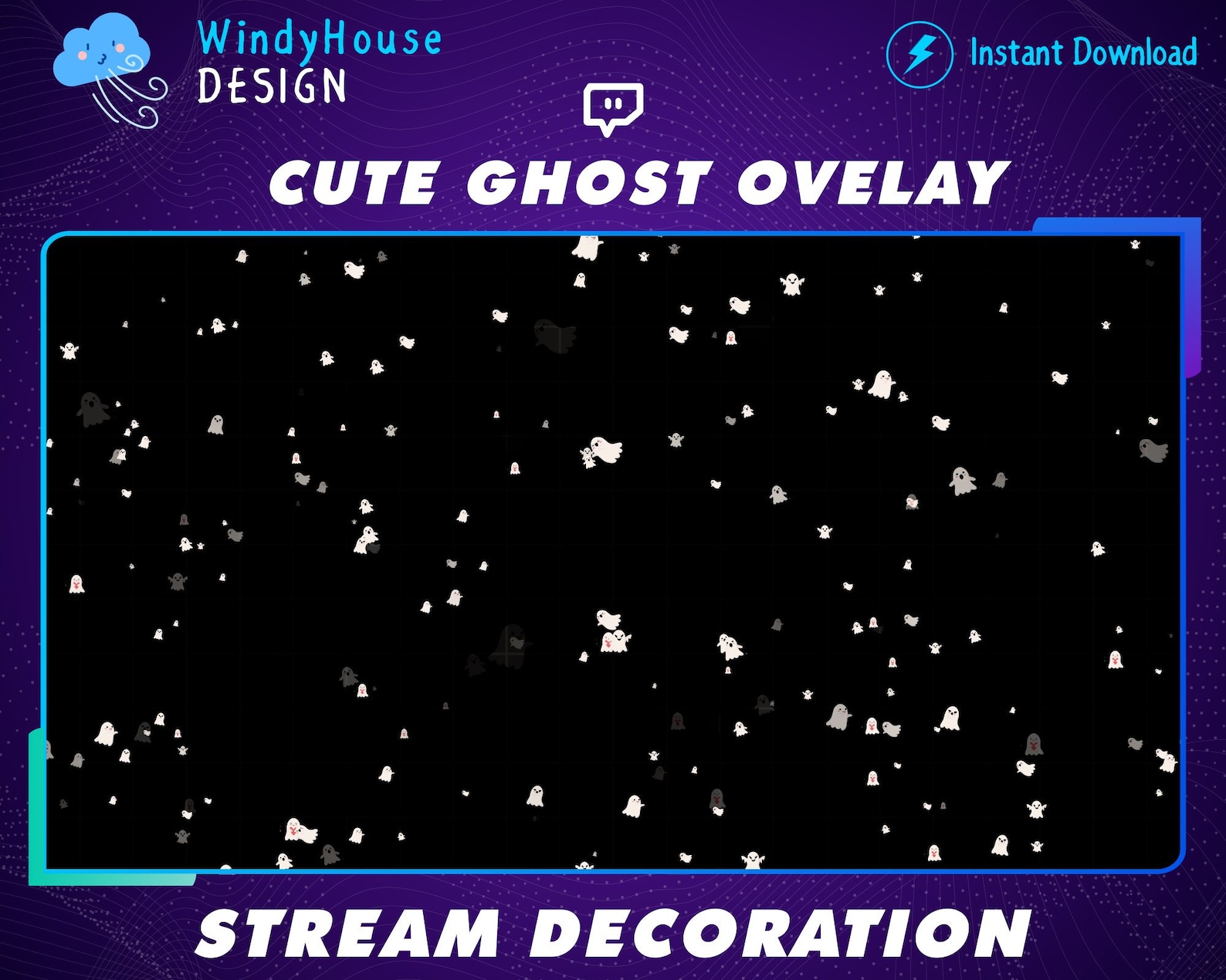 Ghost Falling Twitch Overlay Flying Down Ghost Twitch Stream - Etsy