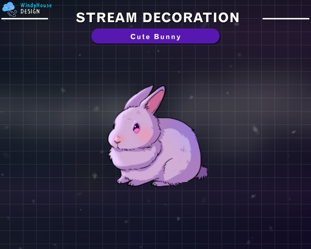 Animated Cute Bunny Stream Decoration, Cute Rabbit Twitch Overlay ...