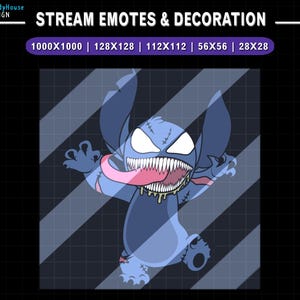 Animated Stitch Venom Broken Glass Twitch Emote, Cute Stitch Stream ...