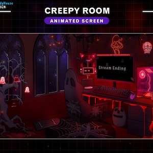 Animated Twitch Screens Creepy Room, Halloween Room Stream Screens ...
