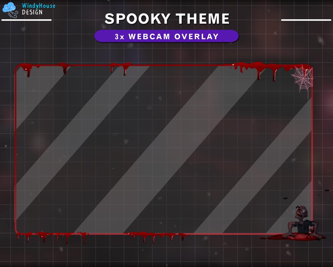 3x Animated Halloween Webcam Borders, Horror Webcam Overlay, Vampire ...