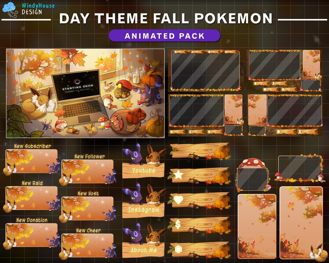 Cozy Autumn Desk Animated Stream Overlay Package, Fall Aesthetic Gaming ...