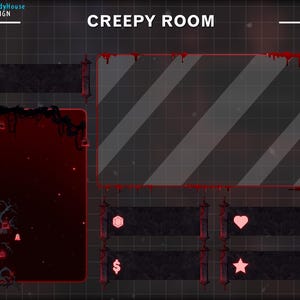 Animated Twitch Full Package Creepy Room, Halloween Room Stream Screens ...