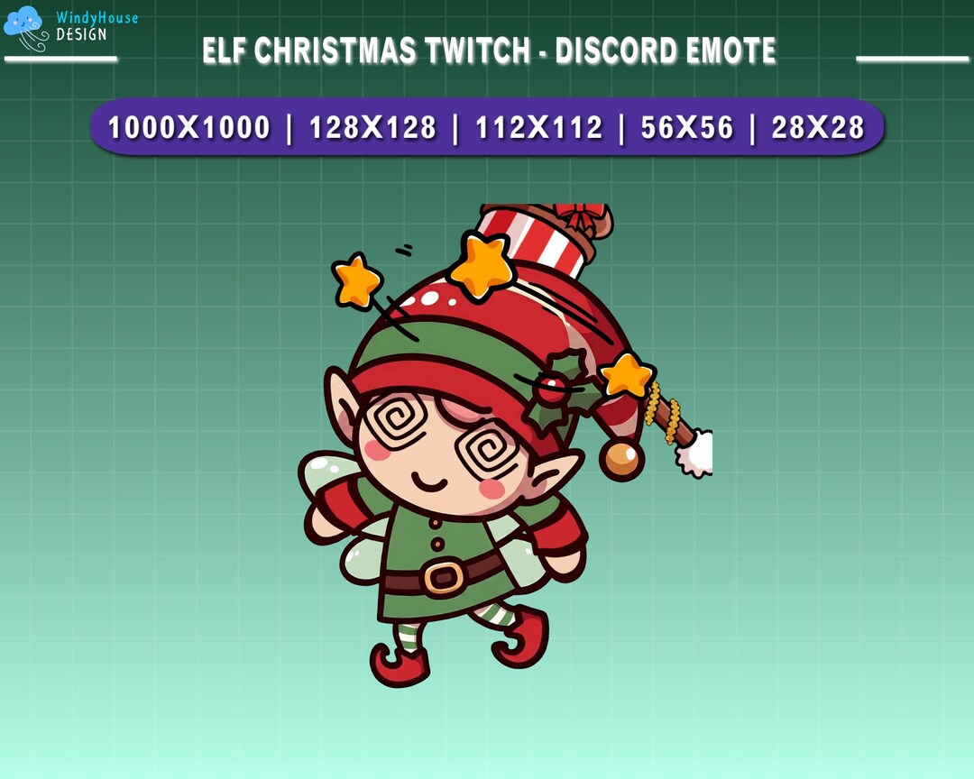 Animated Elf Christmas BAN Twitch Emotes, Cute Xmas Discord Emote Pack ...