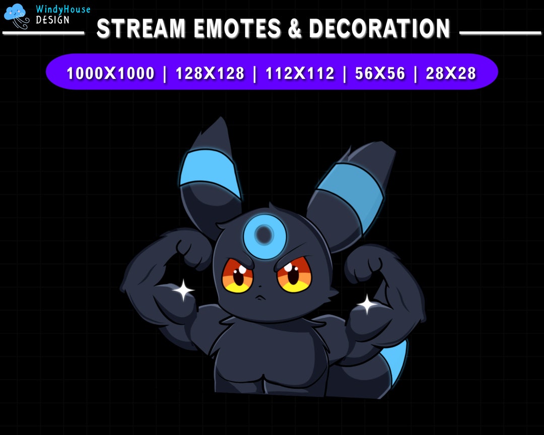 Animated Umbreon Muscle Twitch Emote, Cute Kawaii Pokemon Stream ...