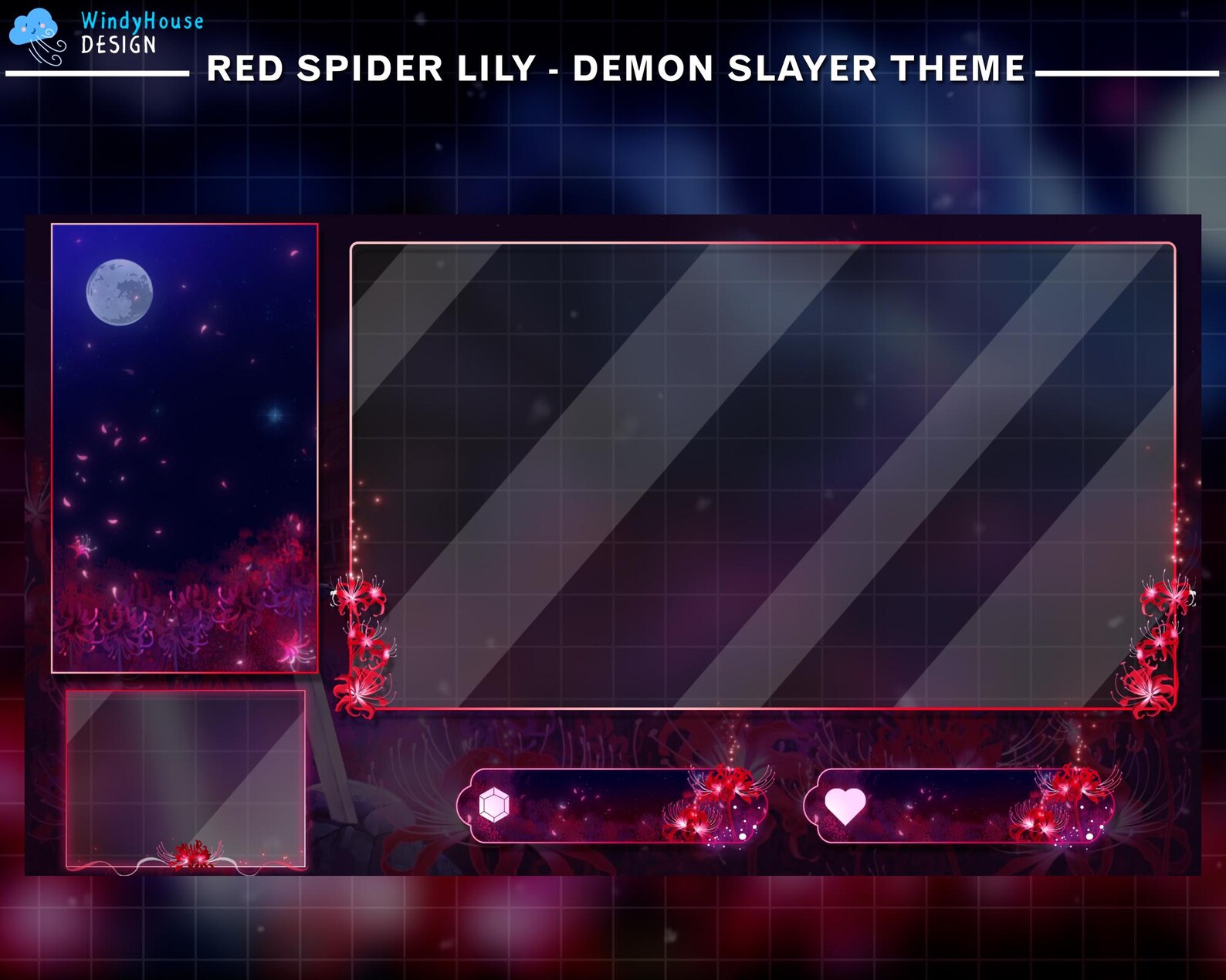 Animated Stream Package Red Spider Lily Field, Demon Slayer Sword ...