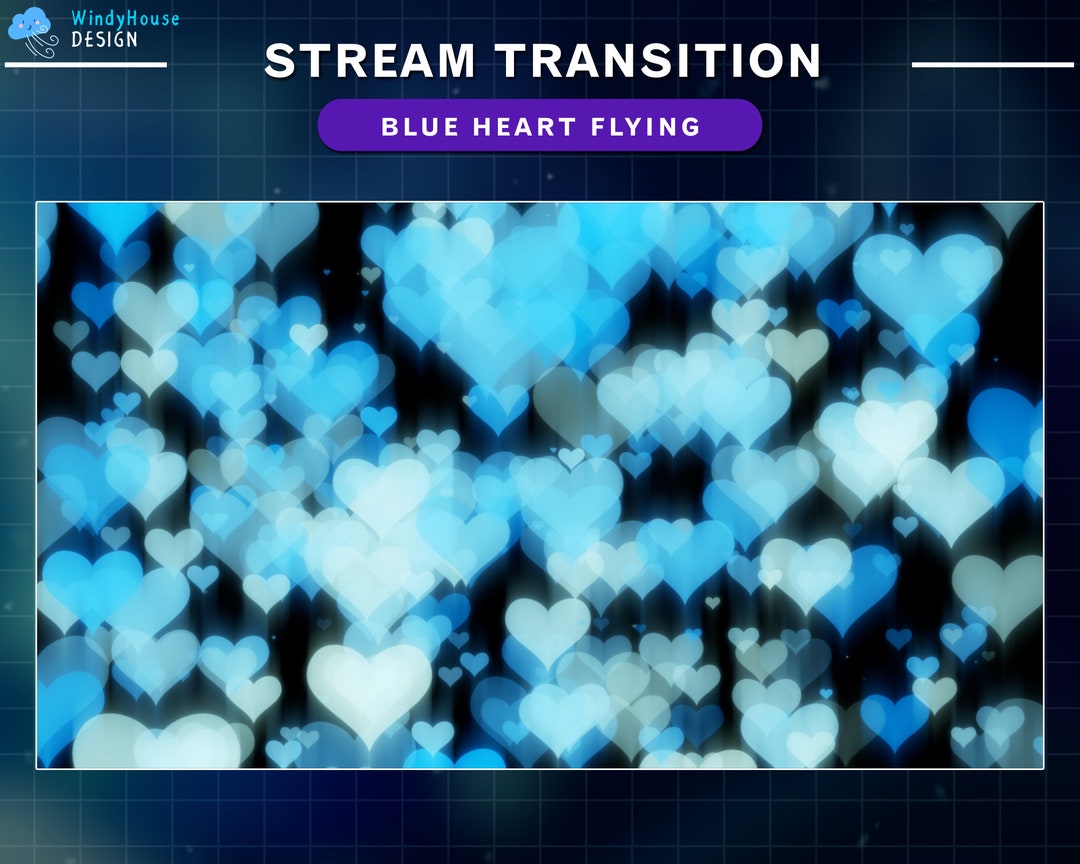 Blue Hearts Flying Animated Stream Transition, Valentine's Day Twitch ...