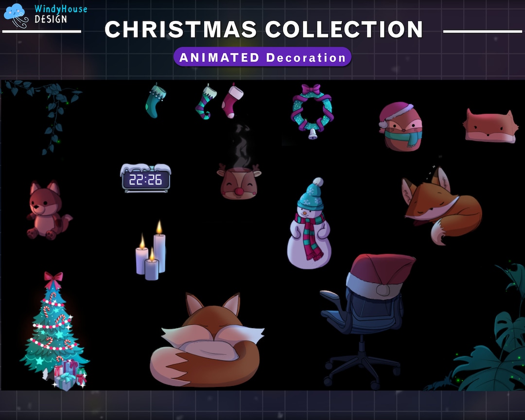Animated Christmas Collection Stream Decoration, Christmas Tree, Fox ...