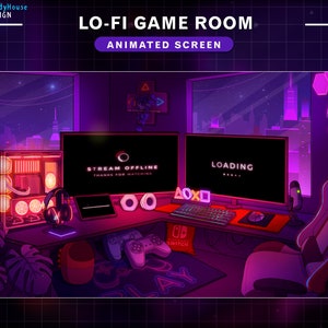 Animated Lo-fi Game Room Twitch Screens, Cozy PC Room Stream Screens ...
