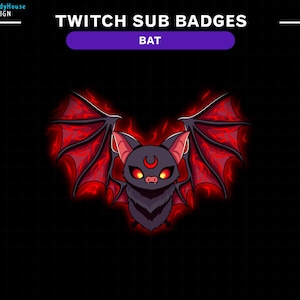 Devil Bat Twitch Sub Badges/ Bat Twitch Sub Badges Set/ Bat Twitch Bit ...
