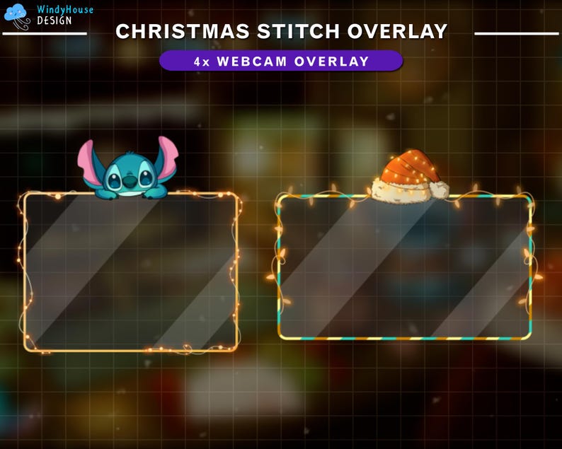 Animated Christmas Blue Alien Webcam Overlays, Xmas Webcam for ...