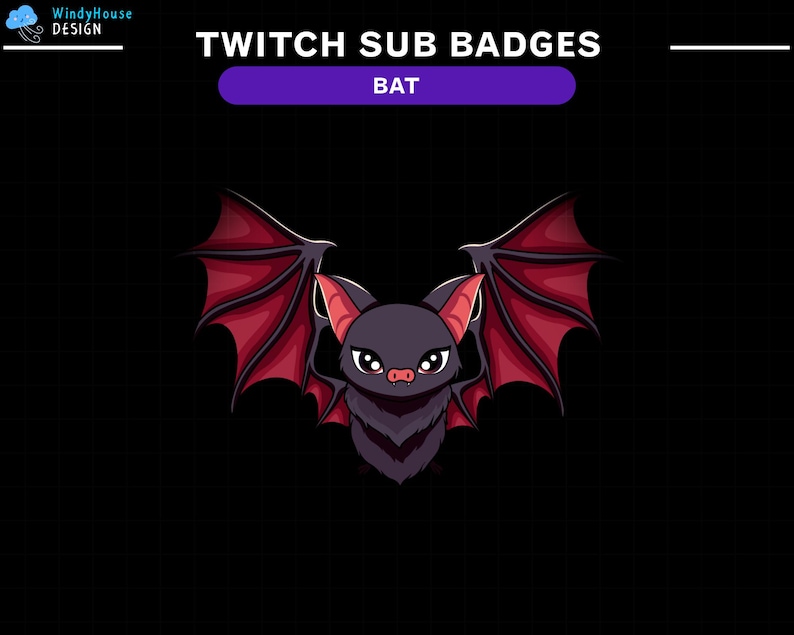 Devil Bat Twitch Sub Badges/ Bat Twitch Sub Badges Set/ Bat Twitch Bit ...