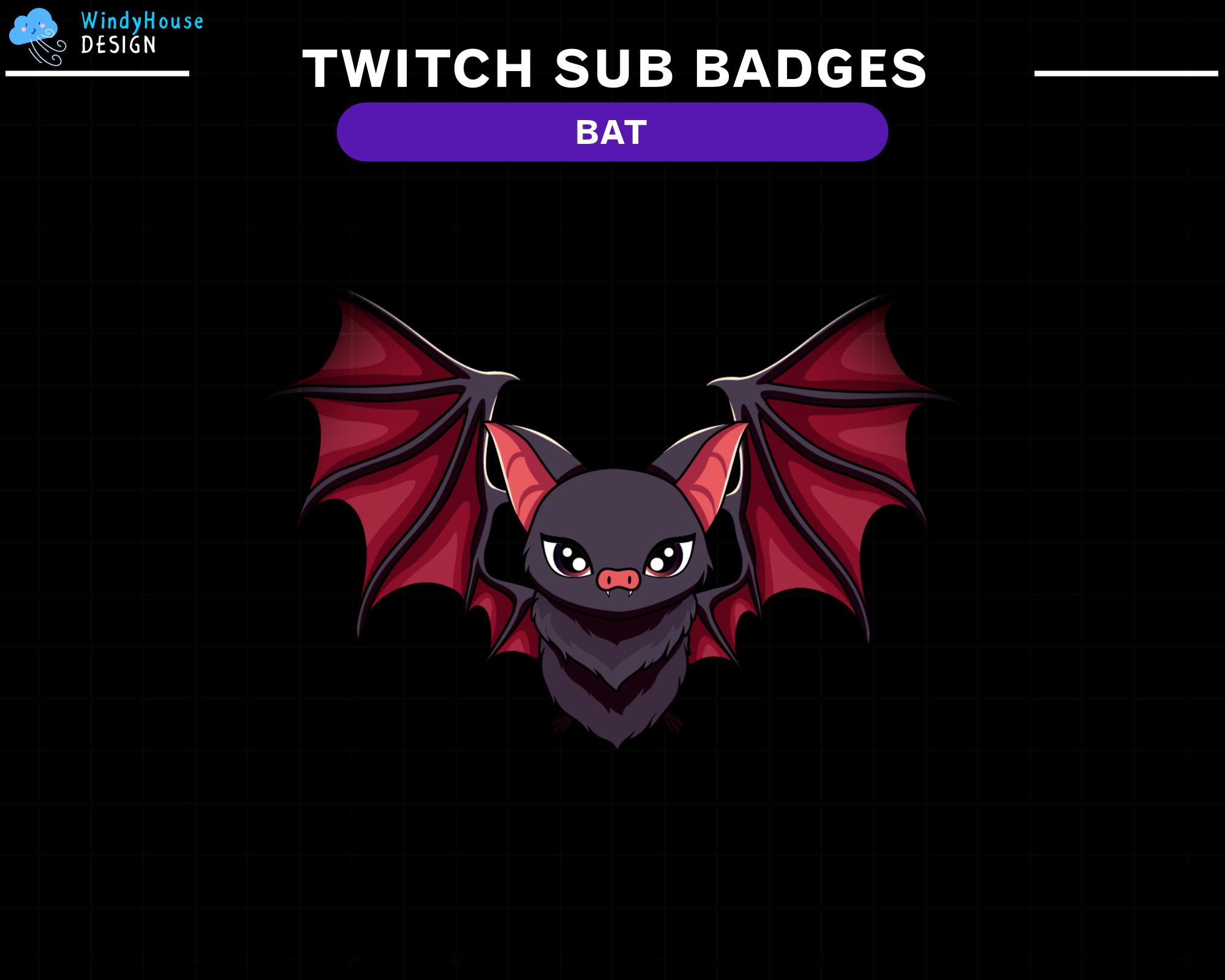 Devil Bat Twitch Sub Badges/ Bat Twitch Sub Badges Set/ Bat Twitch Bit ...