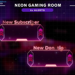 Animated Retro Neon Stream Alerts, Neon Twitch Alerts for Streamer - Etsy