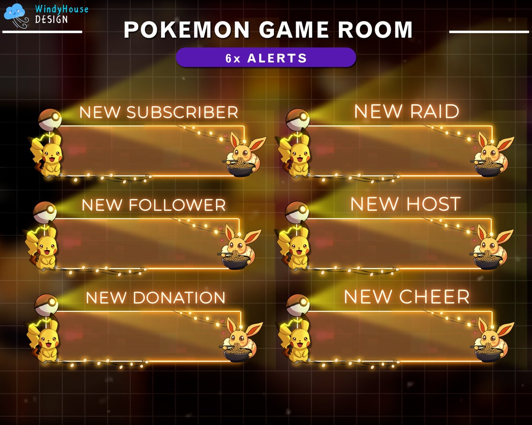 Animated Stream Alerts Pikachu Eevee, Pokemon Ball Twitch Alerts - Etsy