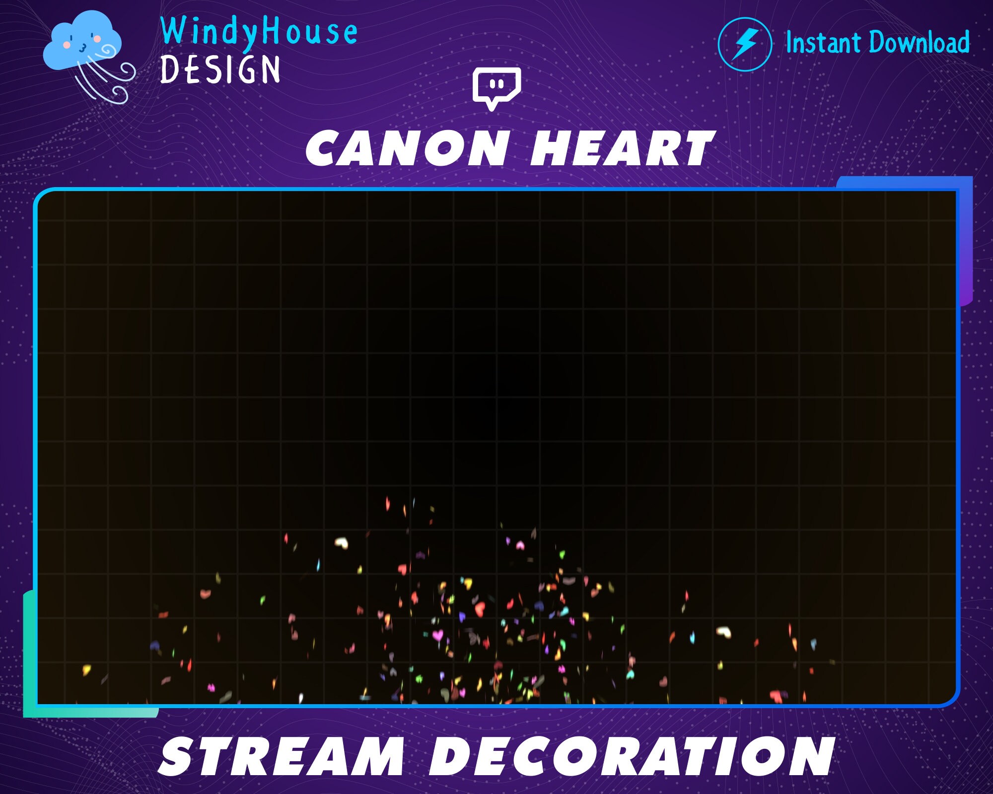 Animated Stream Decoration Canon Heart Overlay / Love Hearts Twitch ...
