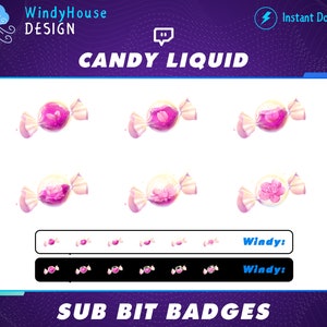 Sweet Candys Sub Badges, Cherry Blossom Bit Badges, Candy Sakura Twitch ...