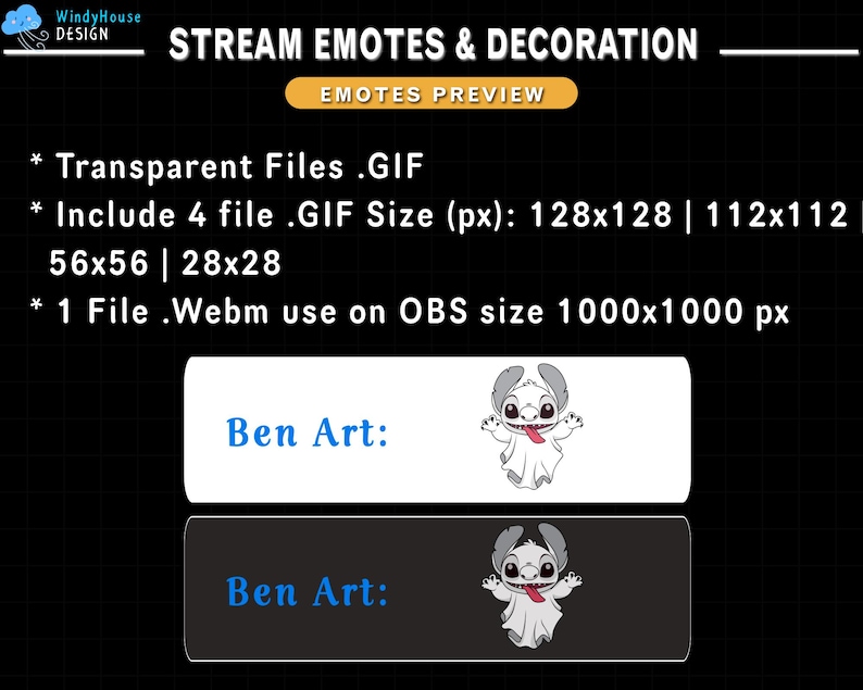 Animated Ghost Stitch Twitch Emote, Stitch Stream Emote, Discord Emote ...