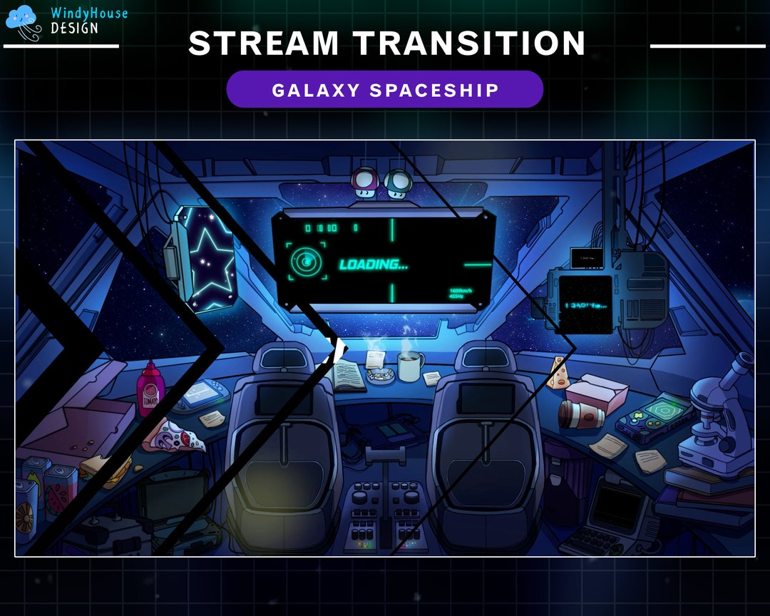 Stream Transition Galaxy Spaceship, Twitch Transition Spaceship for ...