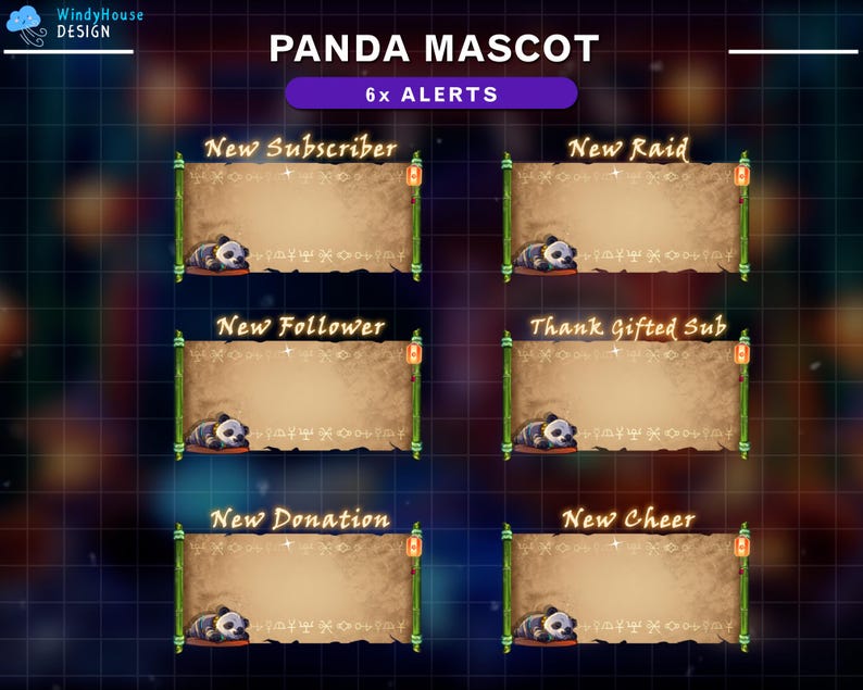 Animated Panda Shrine Stream Package, Cozy Bamboo Panda Mascot Twitch ...