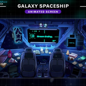 4x Animated Stream Screen for Twitch, Lo-fi Spaceship Room Twitch ...