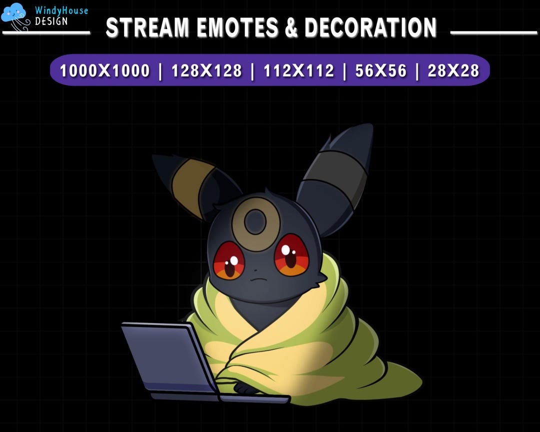 Animated Dark Umbreon Watching Twitch Emotes, Umbreon Evolution Emotes ...