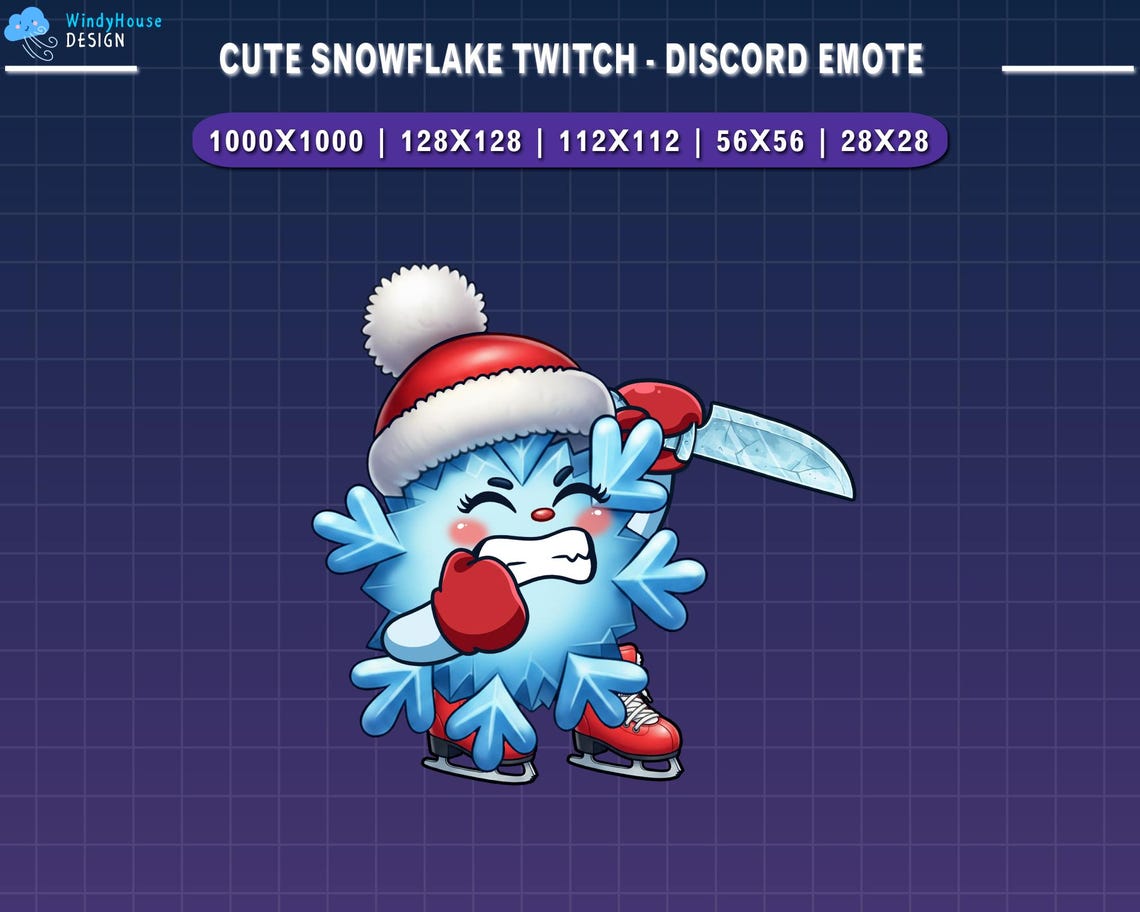 22x Animated Snowflake Twitch Emotes Pack, Cute Winter Emote Set for ...
