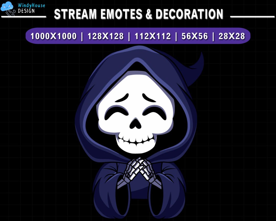 Animated Twitch Emote Grim Reaper Pray, Ghost Stream Emote, Discord ...
