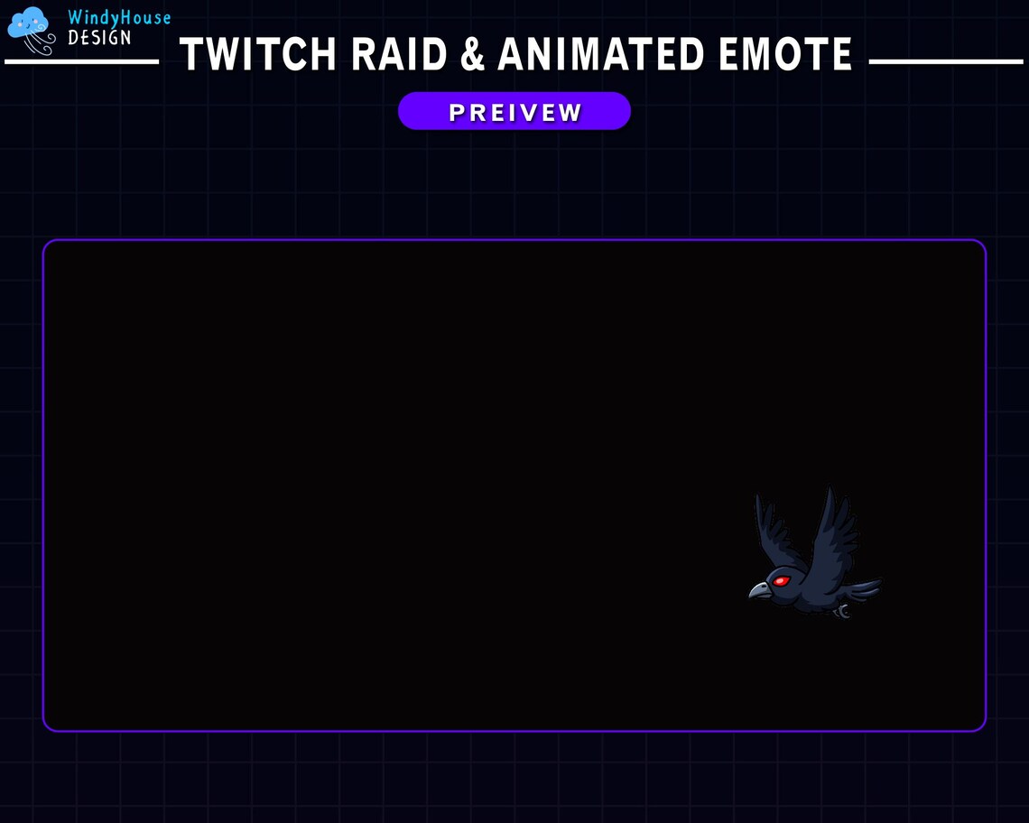 Animated Crows Flying Twitch Raid Alert Pack, Raven Emotes for ...