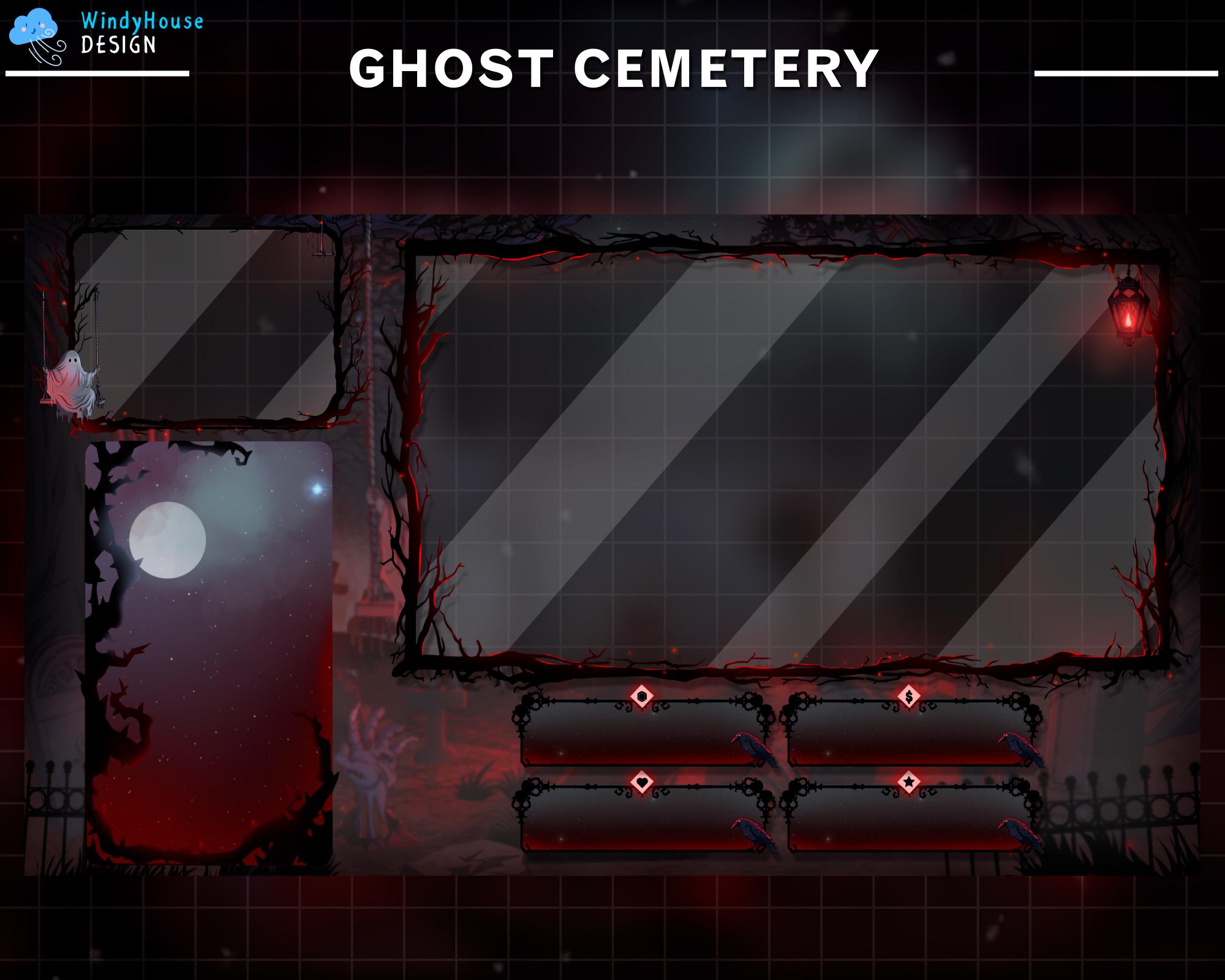 Animated Stream Package Cemetery Ghost , Halloween Twitch Overlay ...