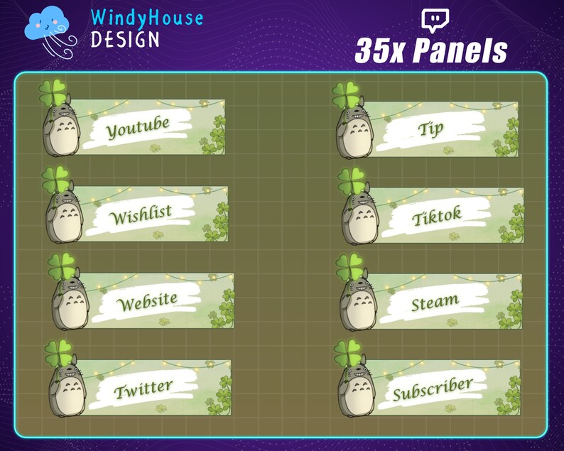 Cozy Twitch Overlay Stream Package Clover Lofi Desk Stream - Etsy