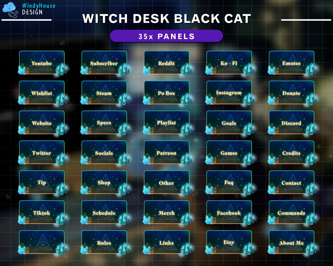 Tarrot Twitch Panes, Celestial Stream Panels, Witchy Aesthetics ...