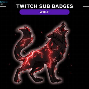 Wolf Twitch Sub Badges/ Wolf Twitch Sub Badges Set/ Wolf Twitch Bit ...