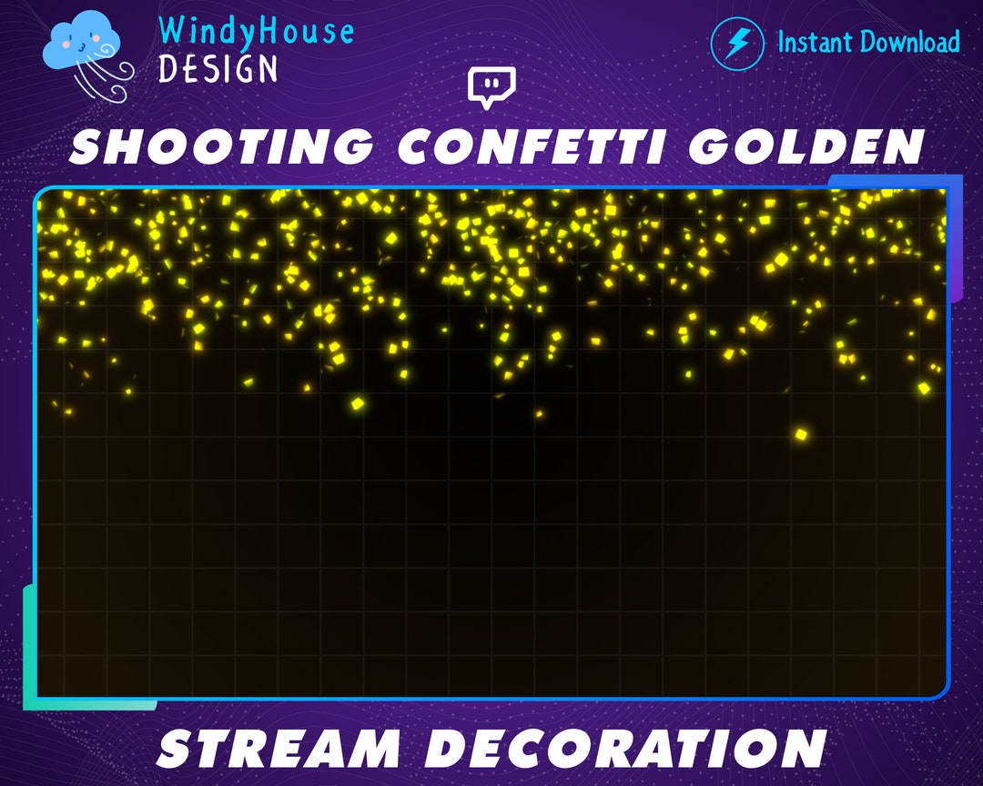 Animated Stream Decoration Shooting Golden Confetti Twich Overlay ...