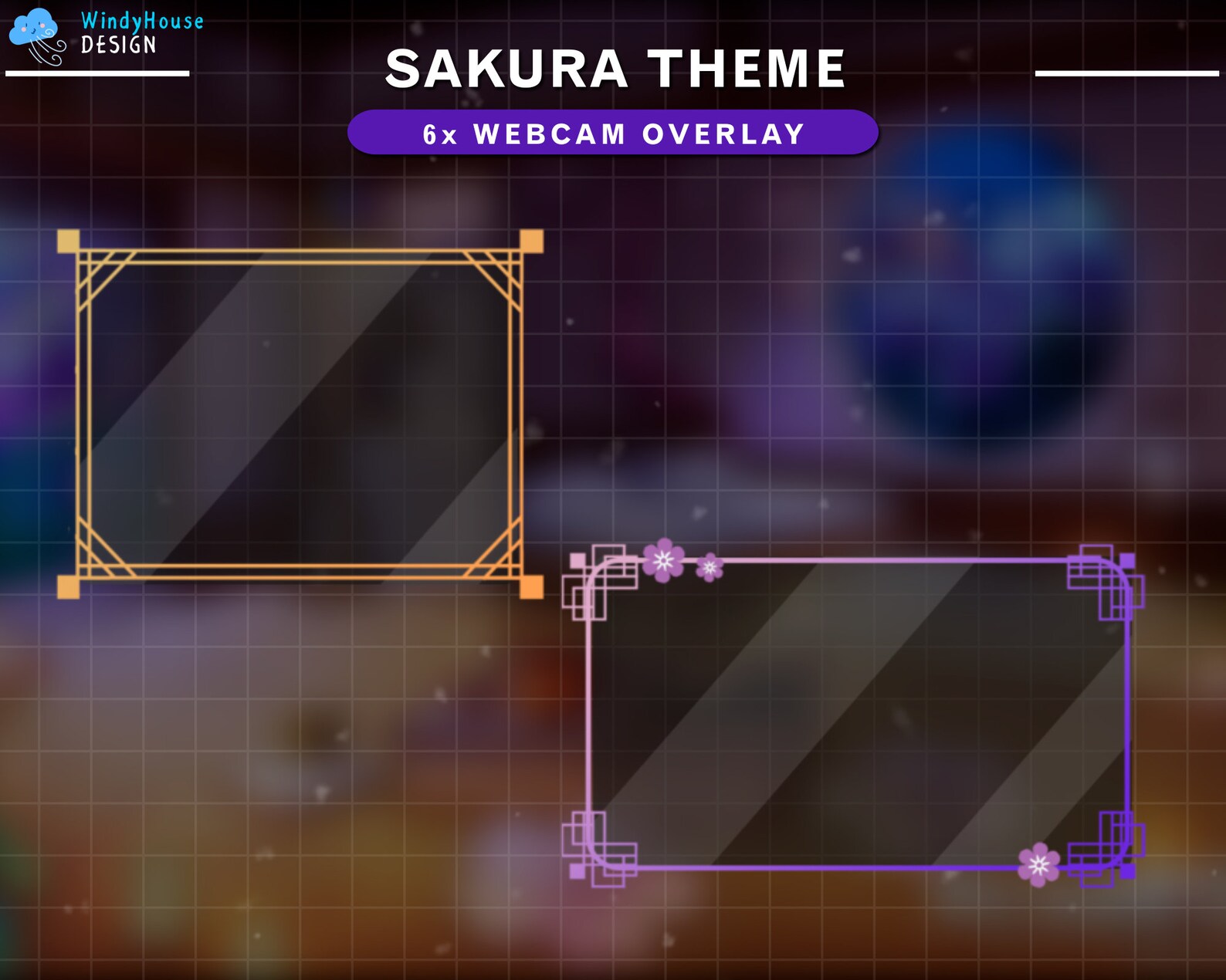 6x Animated Sakura Webcam Overlay With Japanese Theme - Etsy