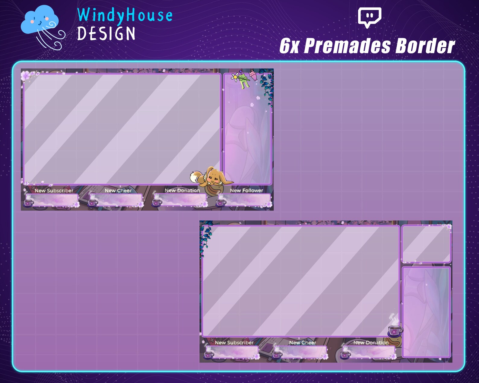 ANIMATED Cozy Room Twitch Stream Package, Lofi Aesthetic Sakura Falling ...