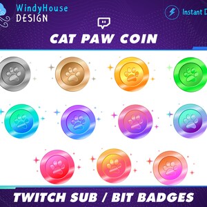 12x Colorful Coin Twitch Sub Badges, Money Bit Badges Set, Twitch Tier ...