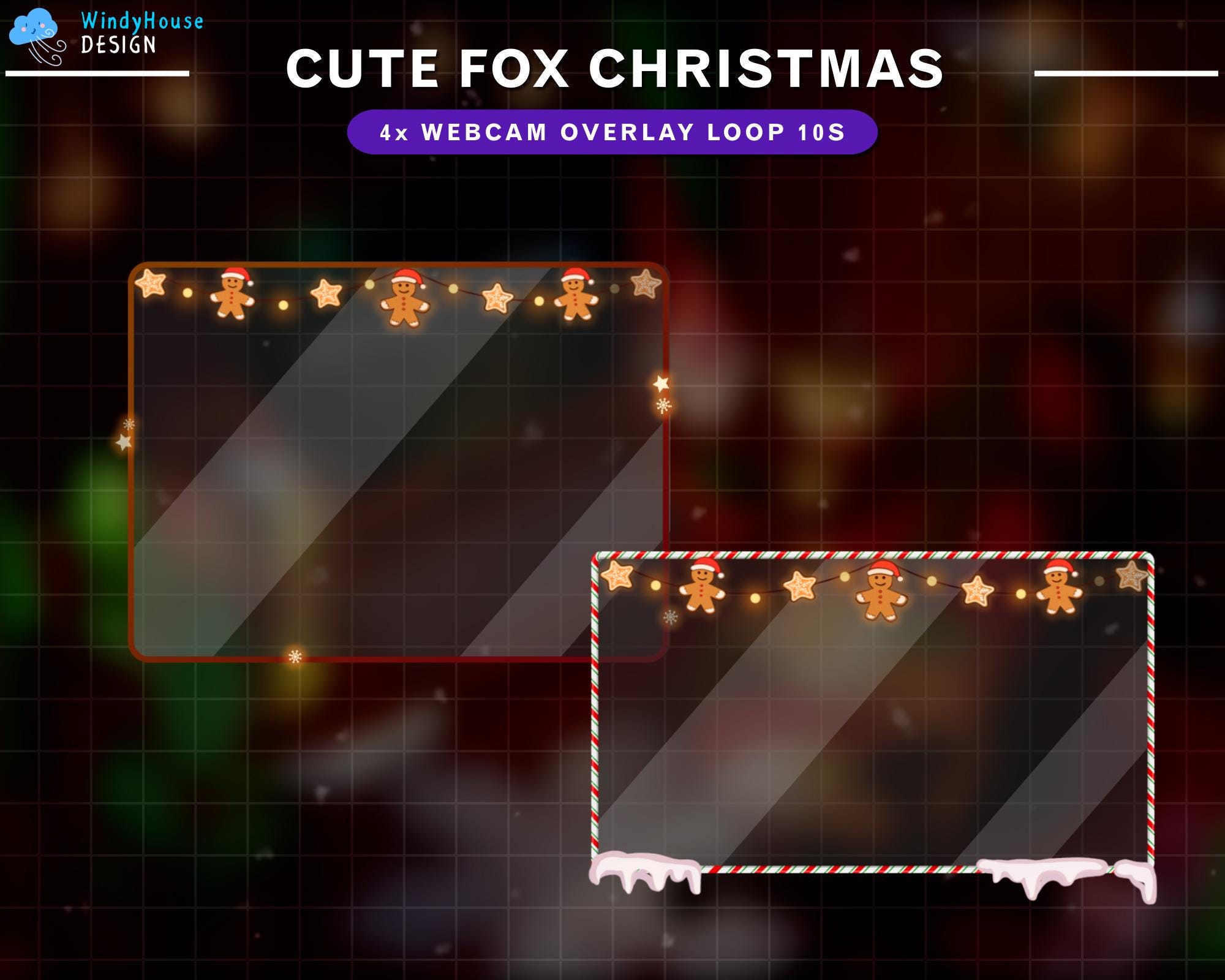 4x Animated Christmas Webcam Overlay, Webcam Border for Winter - Etsy