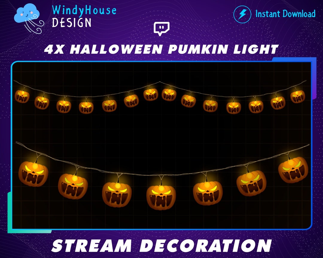 4x Halloween Pumpkin Light Animated Stream Decoration, Spooky Theme ...