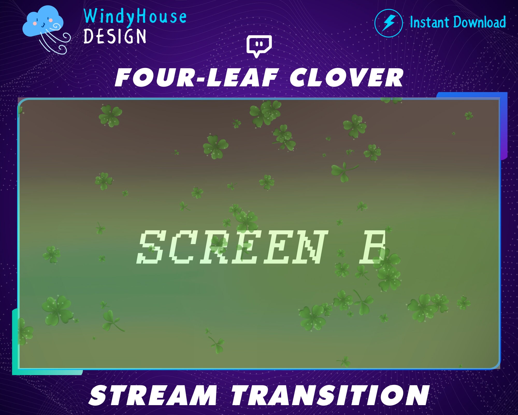 2x Four-leaf Clover Stream Transition, Three-leaves Transition, Leaf ...