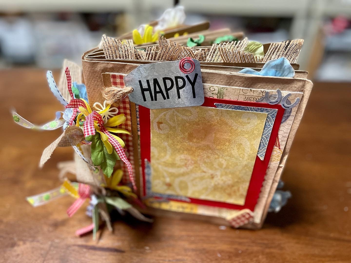 Farmhouse Scrapbook Album Birthday Paper Bag Gift Chicken Coffee Table ...