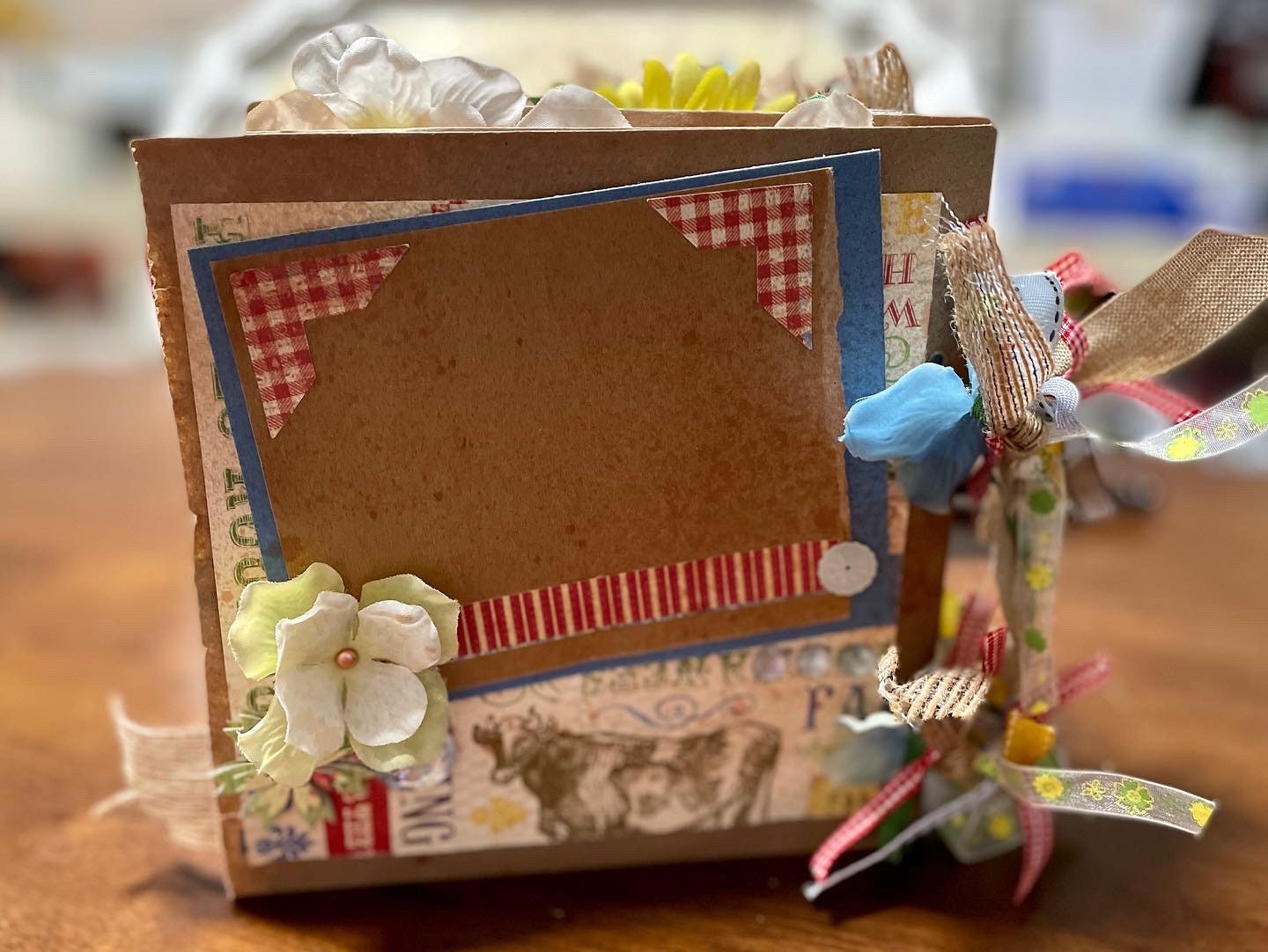 Farmhouse Scrapbook Album Birthday Paper Bag Gift Chicken Coffee Table ...