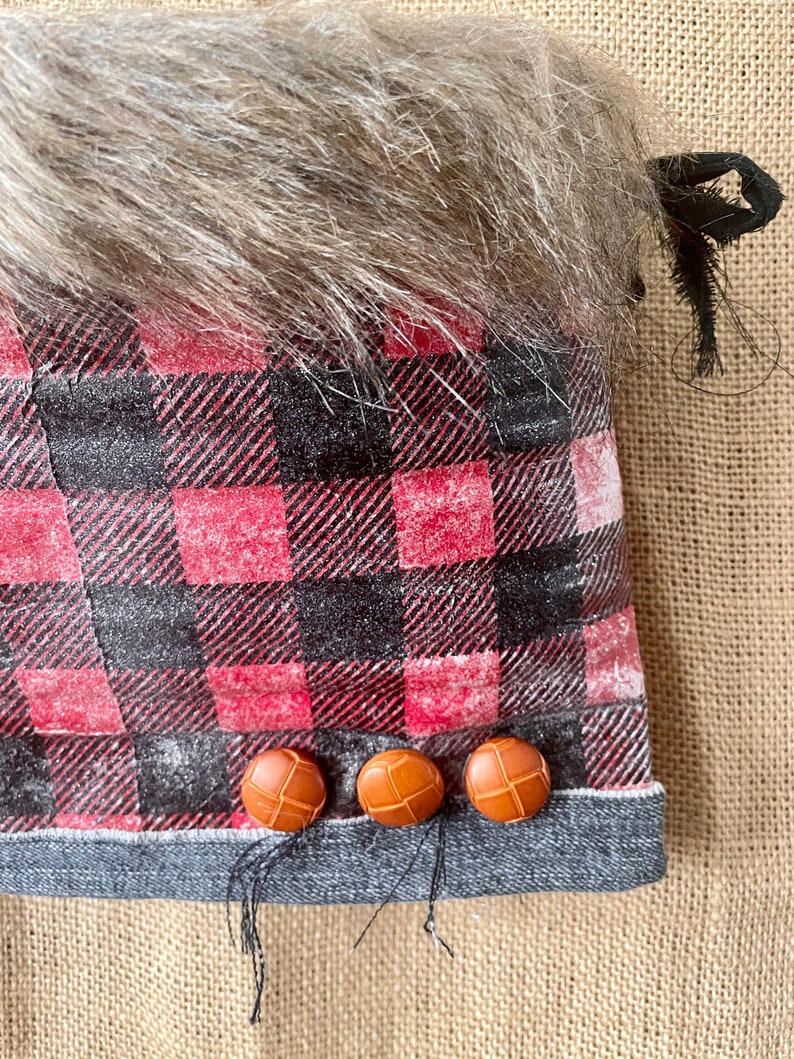 Tin Can Pocket Posies Buffalo Check Hanging Wall Vase Garden Planter ...