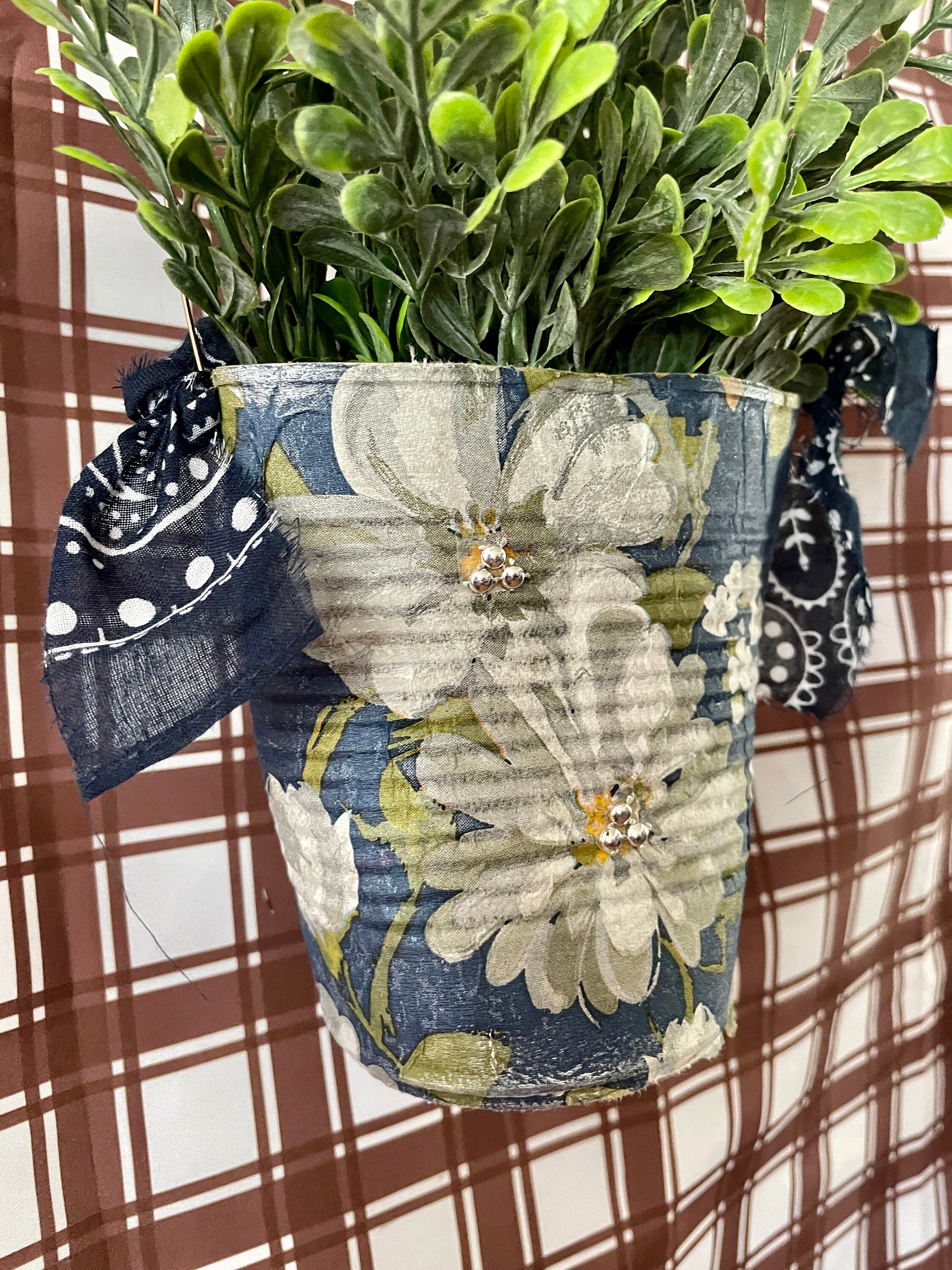 Tin Can Distressed Pocket Posey Flower Plant Medium Soup Can - Etsy