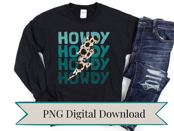 Howdy Cow Print PNG Western Sublimation Design Cow Print - Etsy