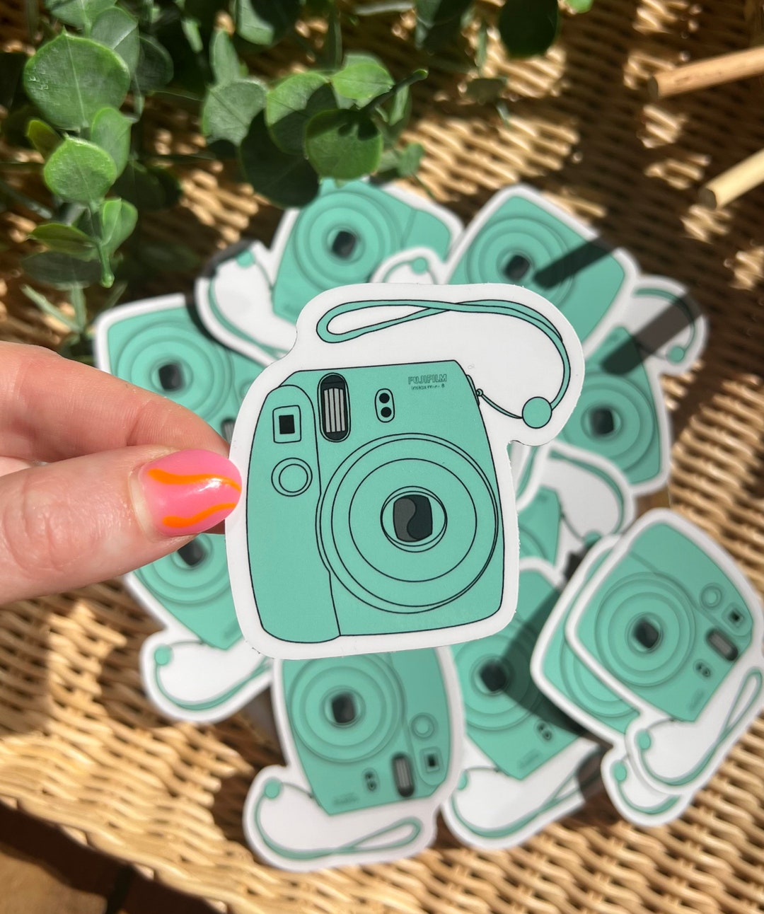 Teal Polaroid Camera Sticker - Etsy
