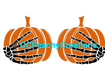 Skeleton Hands Holding Pumpkin Png - Etsy