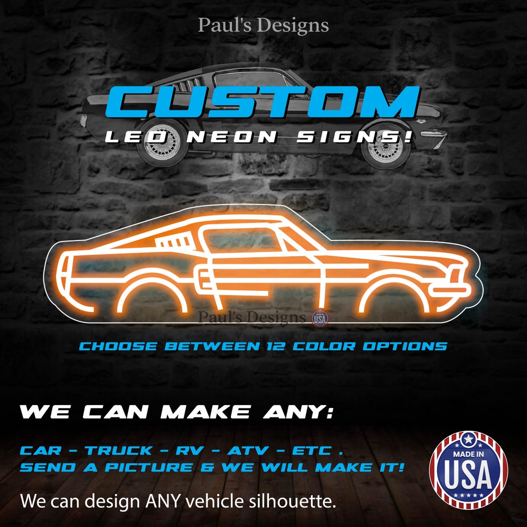 Car Led NEON Signs Custom Design Neon Car Signs Truck Neon 2 Day Turn ...