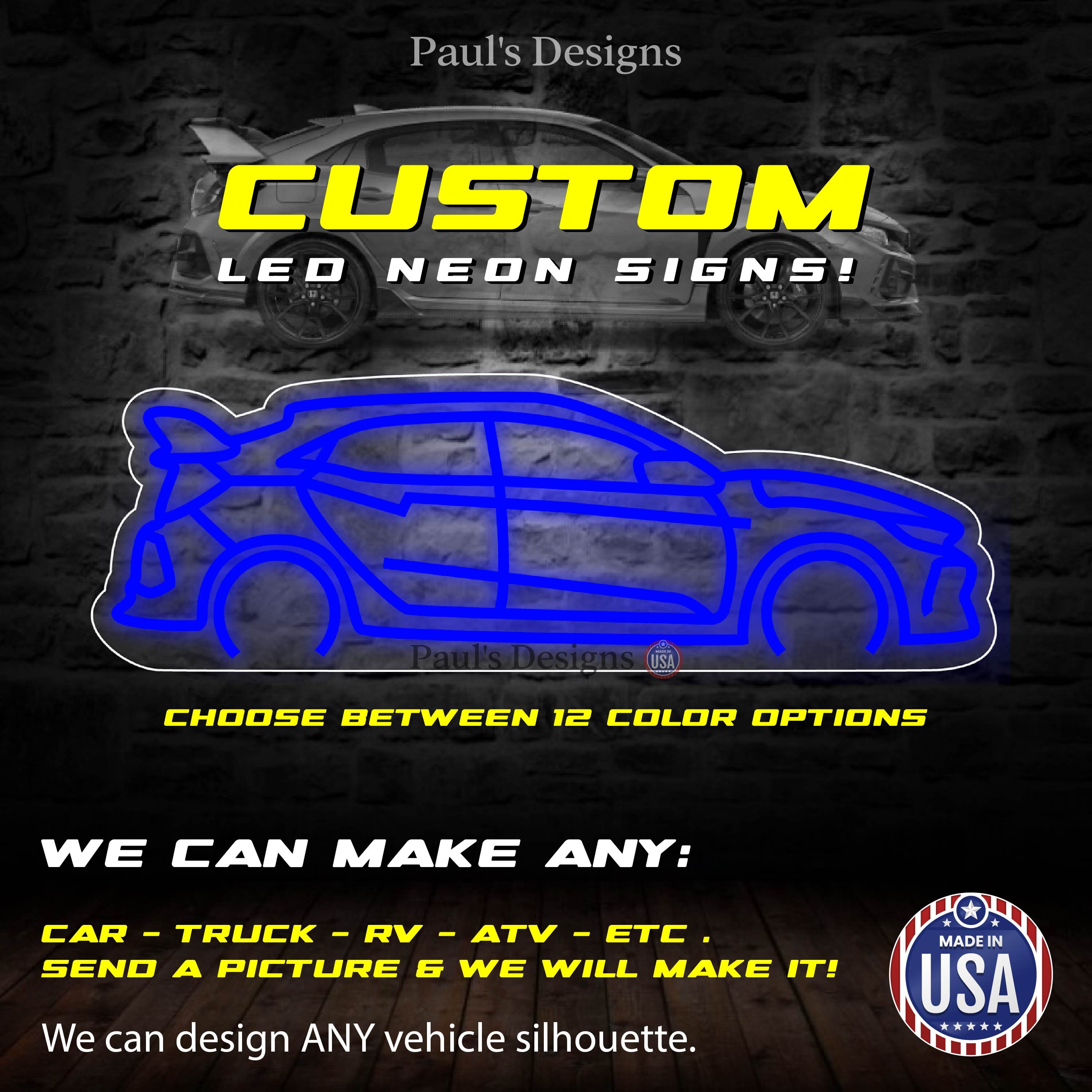 Car Led NEON Signs Custom Design Neon Car Signs Truck Neon 2 - Etsy